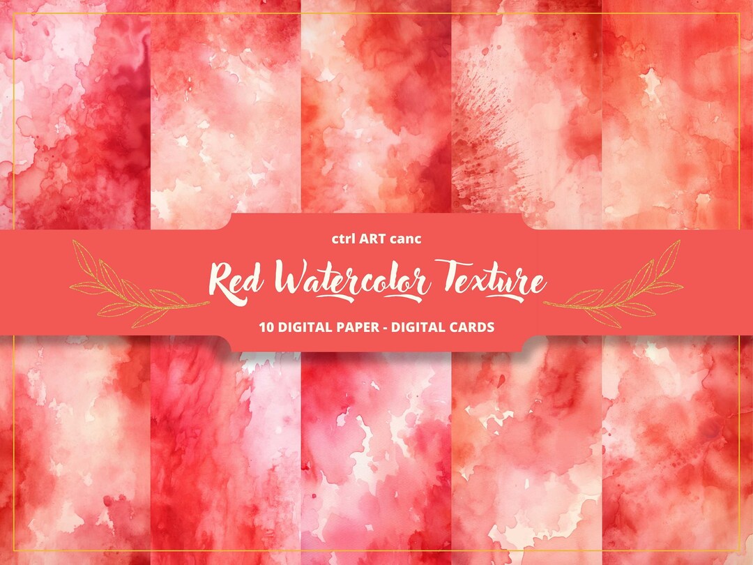 Red Watercolor Texture Digital Paper: Scrapbook & Collage (digital ...