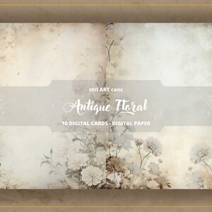 Antique Floral Digital Paper, Invitation Paper, Digital Paper, Journal ...