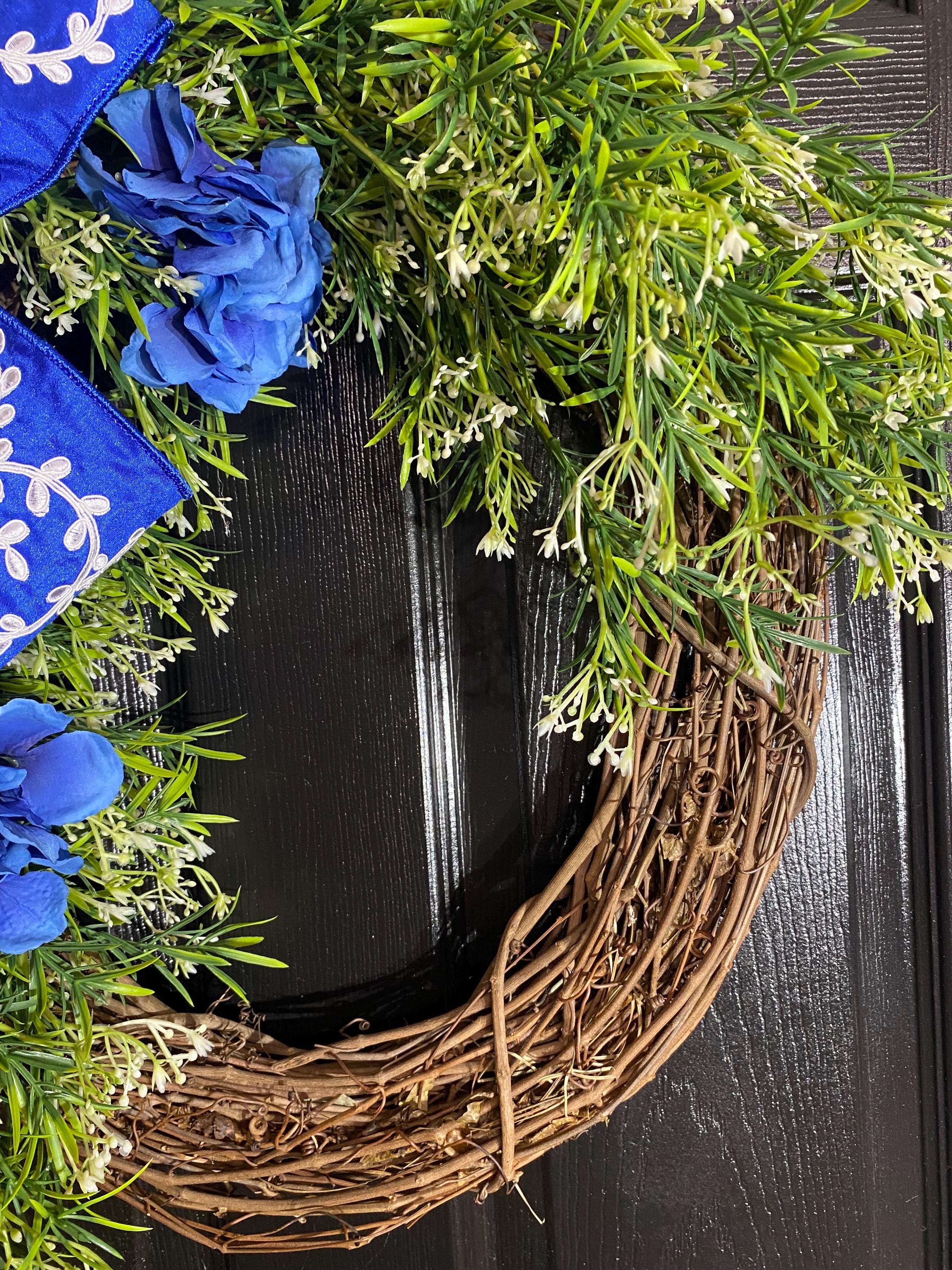 Spring Wreath, Hydrangea Wreath, Spring Hydrangea Grapevine Wreath ...