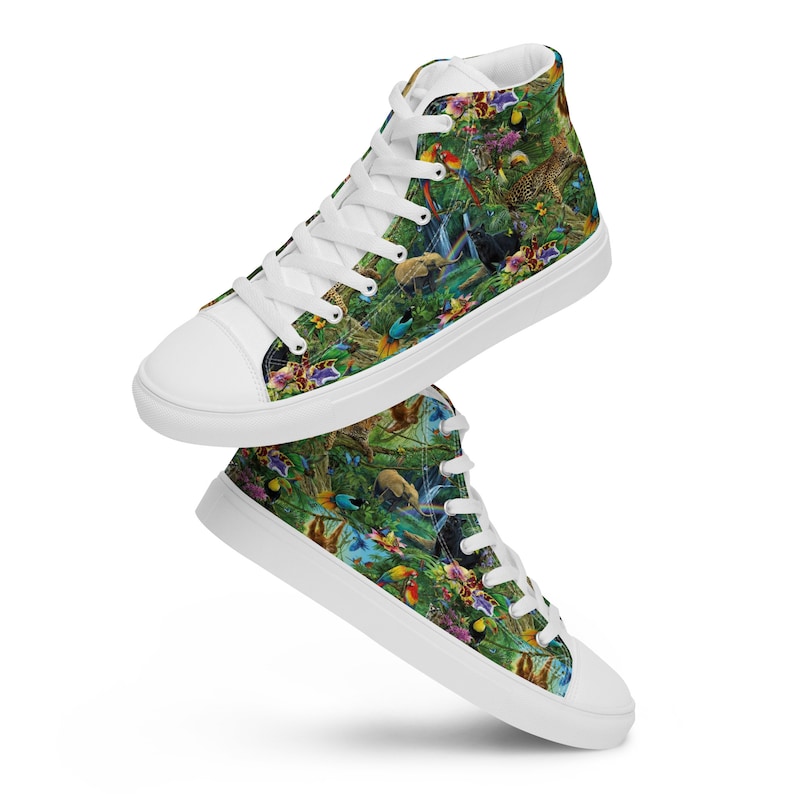 Men’s High Top Afro Print Rainforest Shoes - Etsy
