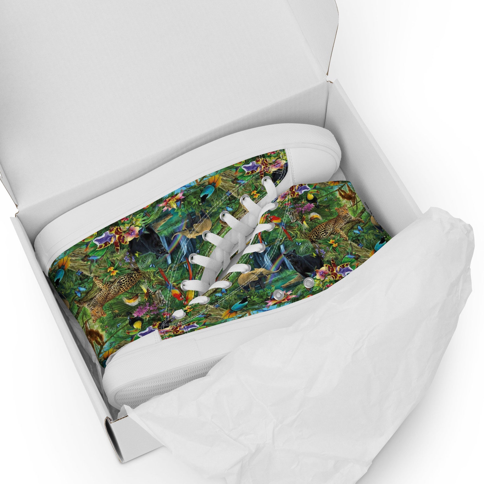 Men’s High Top Afro Print Rainforest Shoes - Etsy