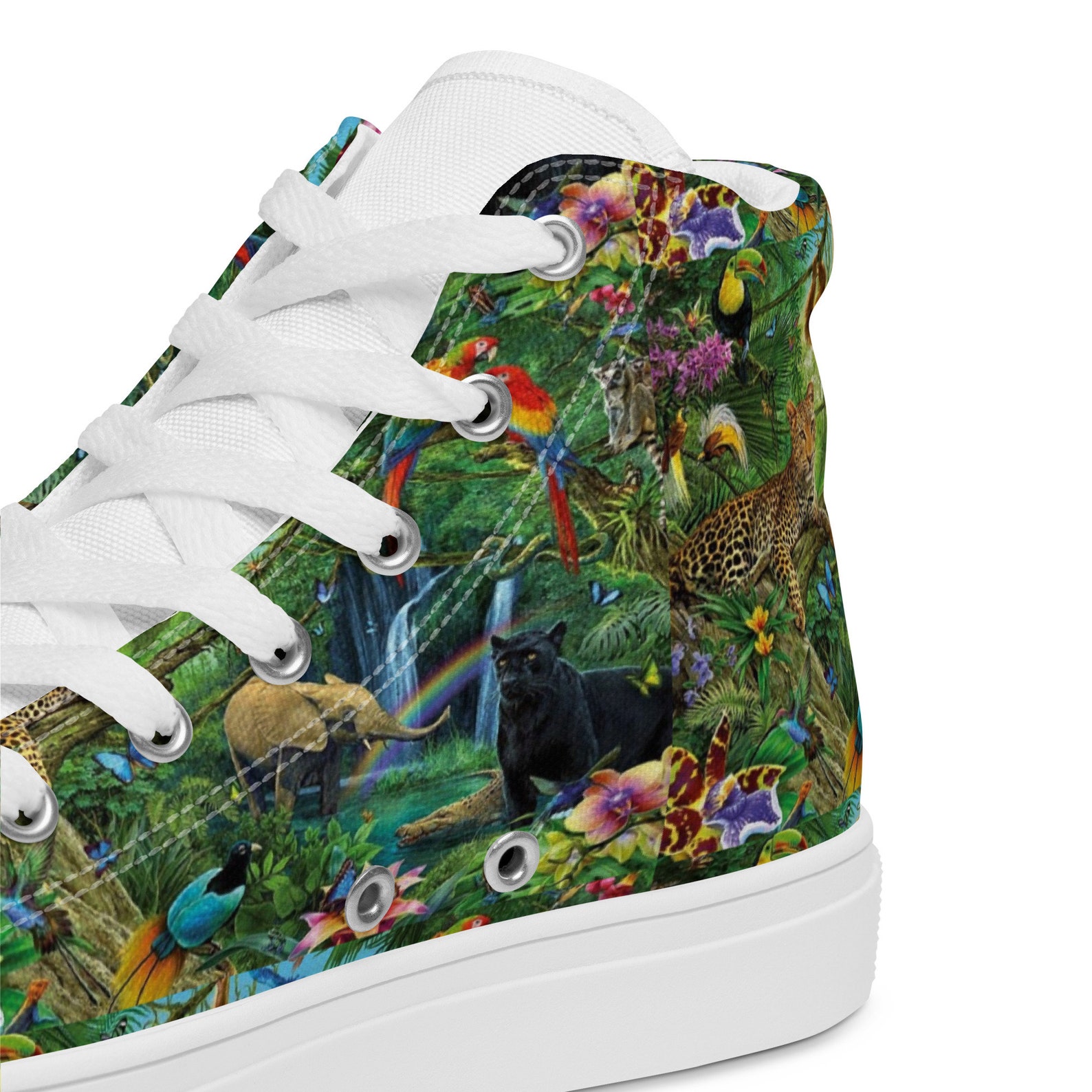 Men’s High Top Afro Print Rainforest Shoes - Etsy