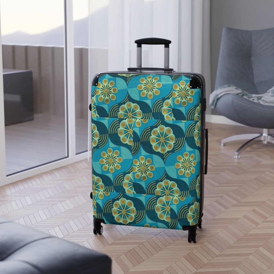 Afro Print Ankara Turquoise Suitcase - Etsy