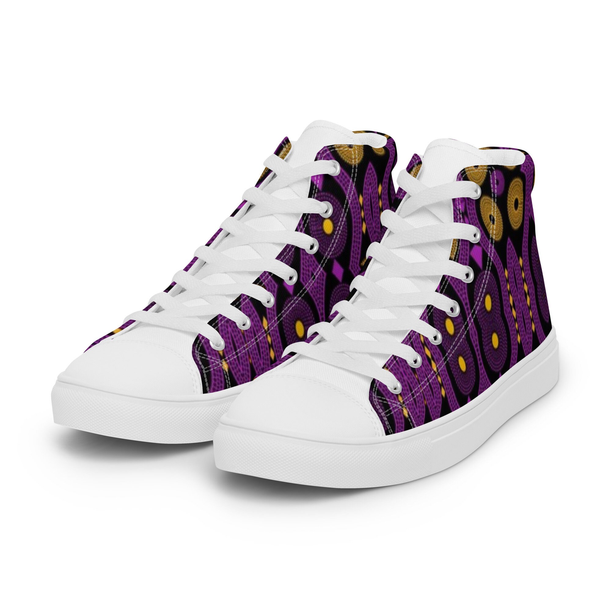 Men’s High Top Afro Print Ankara Purple Shoes - Etsy