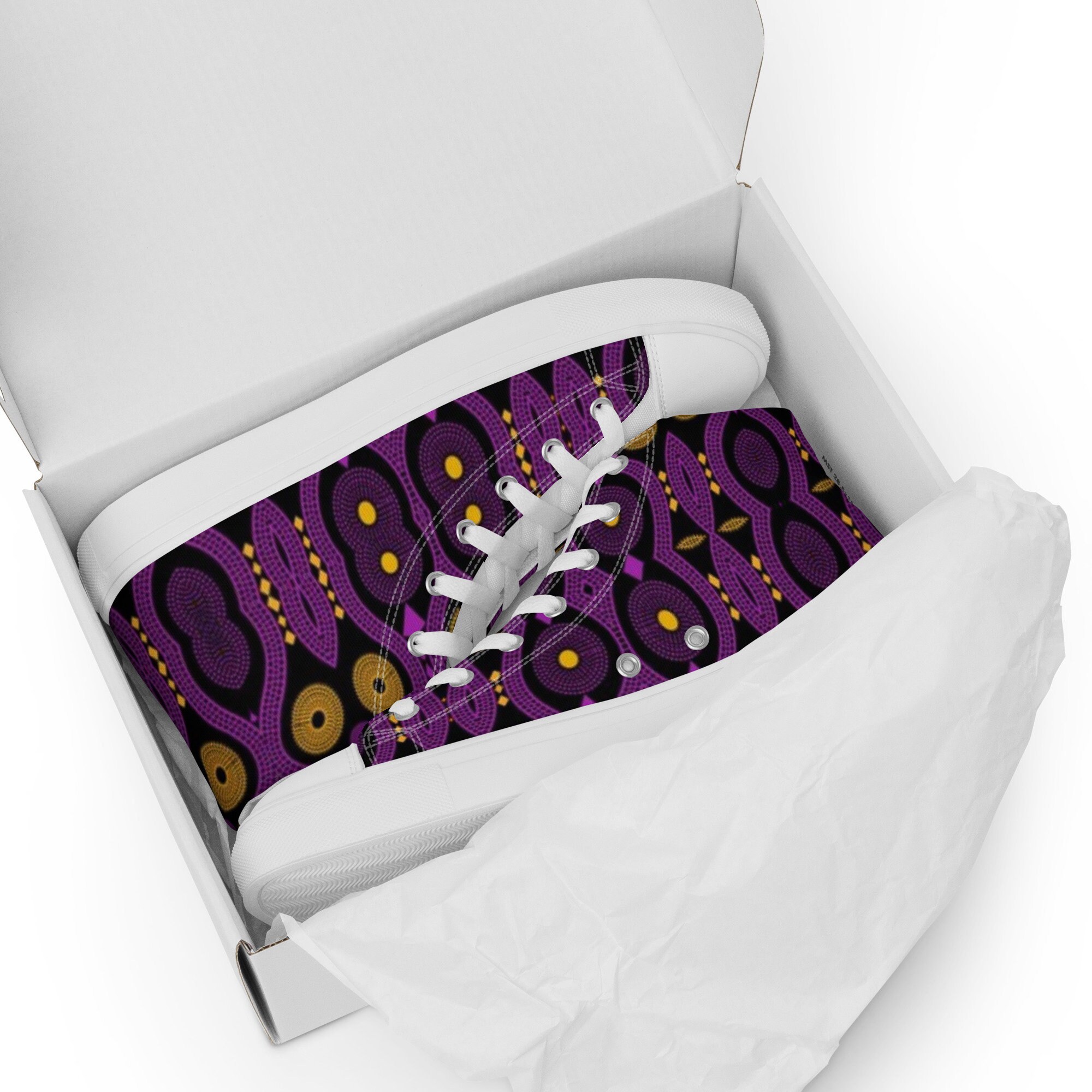 Men’s High Top Afro Print Ankara Purple Shoes - Etsy
