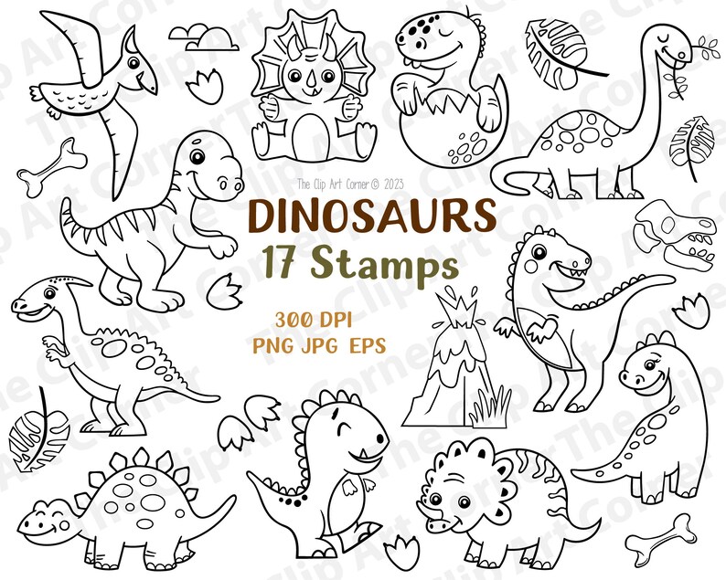Cute Dino Stamps, Dinosaurs, Dinosaur Clipart, Cute Dinosaurs, Clip Art ...