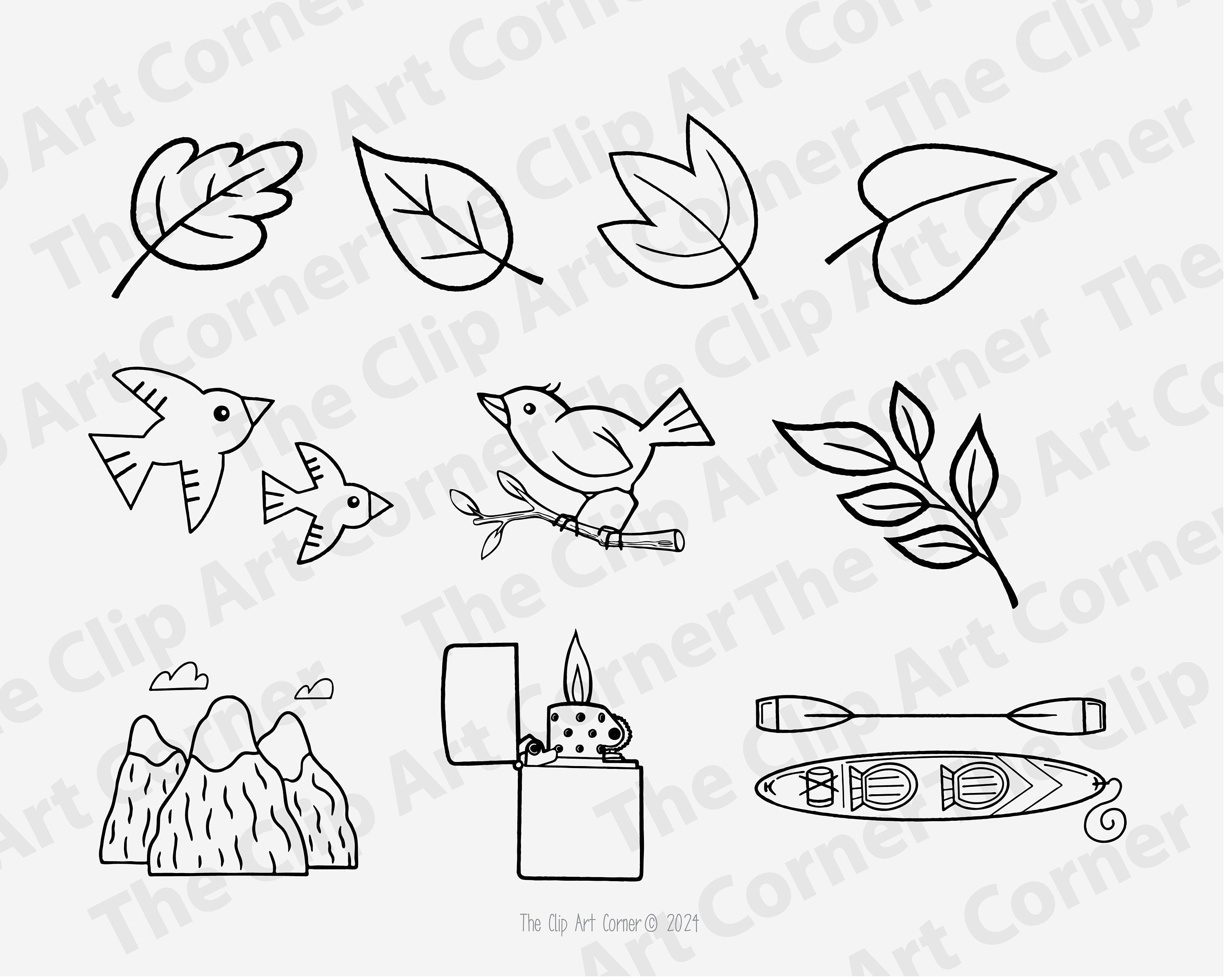 Hiking Clipart Outline, Adventures Printables, Outdoor Digital Stamps ...