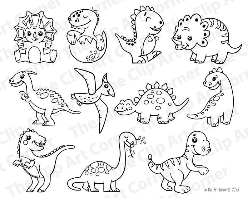 Cute Dino Stamps, Dinosaurs, Dinosaur Clipart, Cute Dinosaurs, Clip Art ...