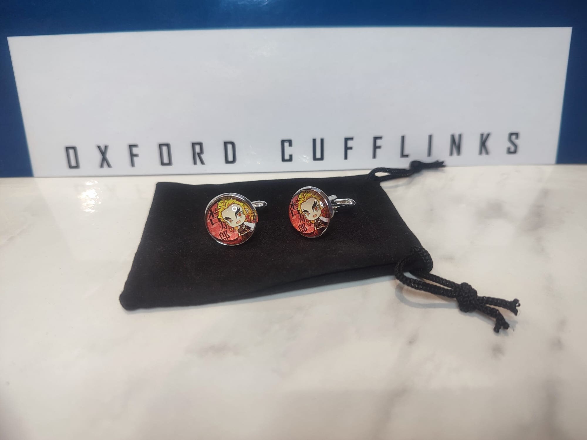 Demon Slayer Kyojuro Rengoku Anime Cufflinks. - Etsy UK