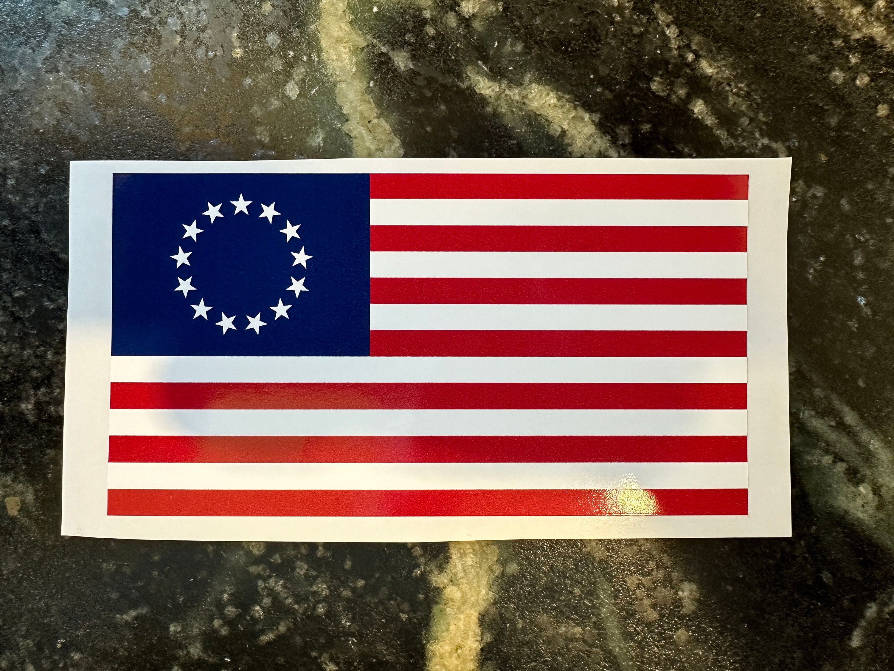American Flag, Colonial American Flag, 13 Stars, Sticker, Car Window ...