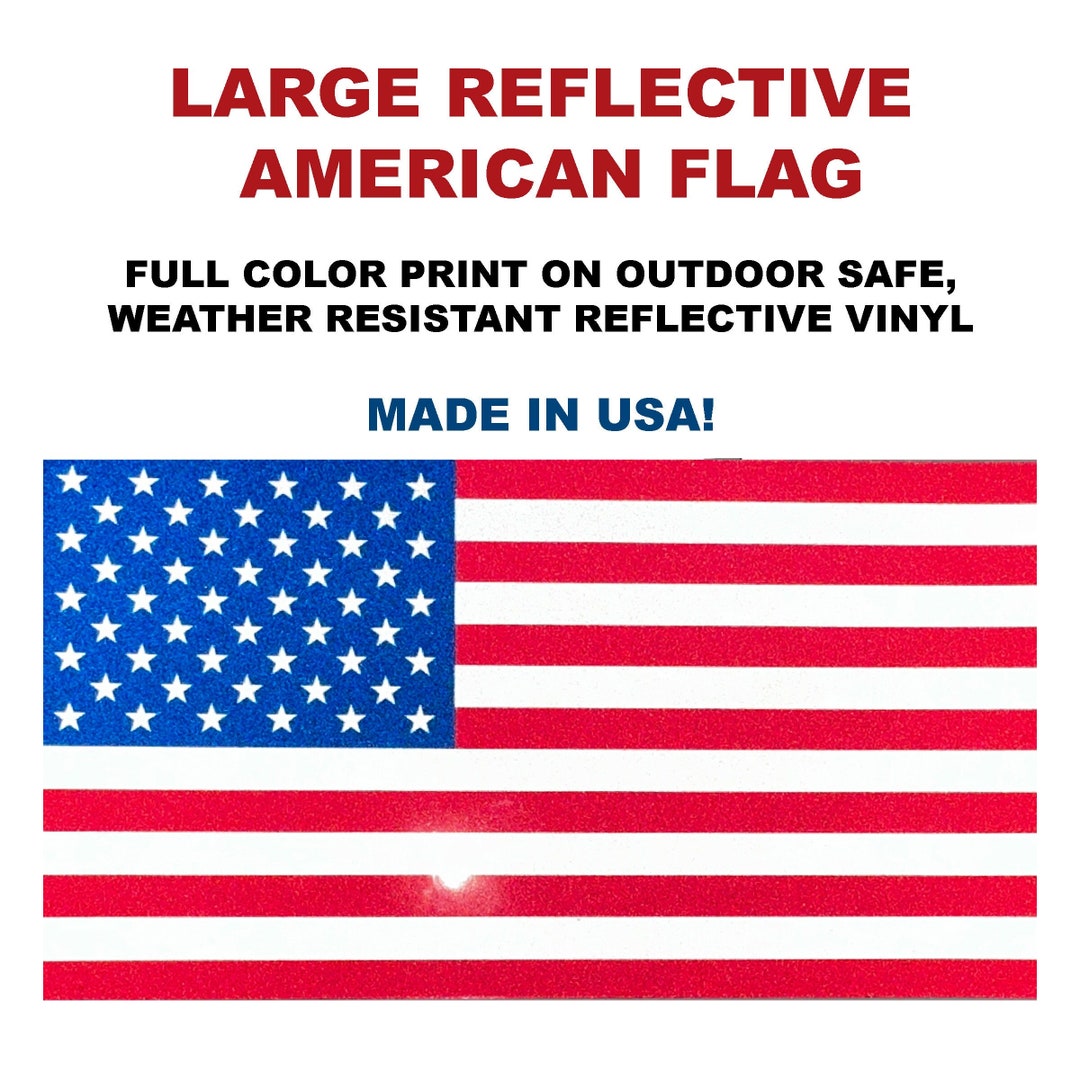 Large Format Reflective Vinyl Decal American Flag, American Flag Decal ...