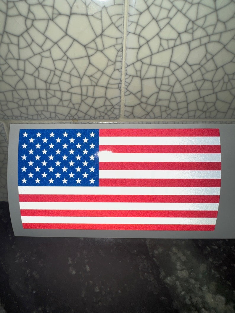 Reflective American Flag Stickers Set of 2 Reverse Flags Reflective Car ...