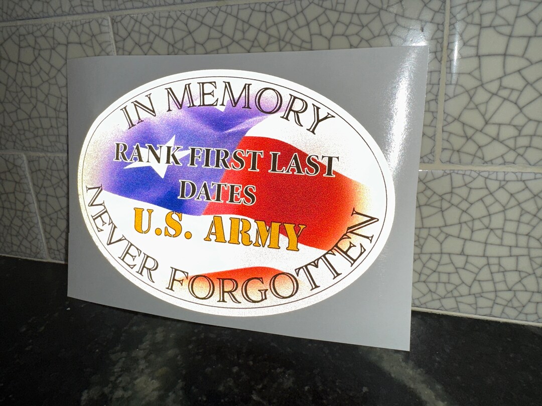 REFLECTIVE, Military Tribute, Military Memorial, Customizable Sticker ...