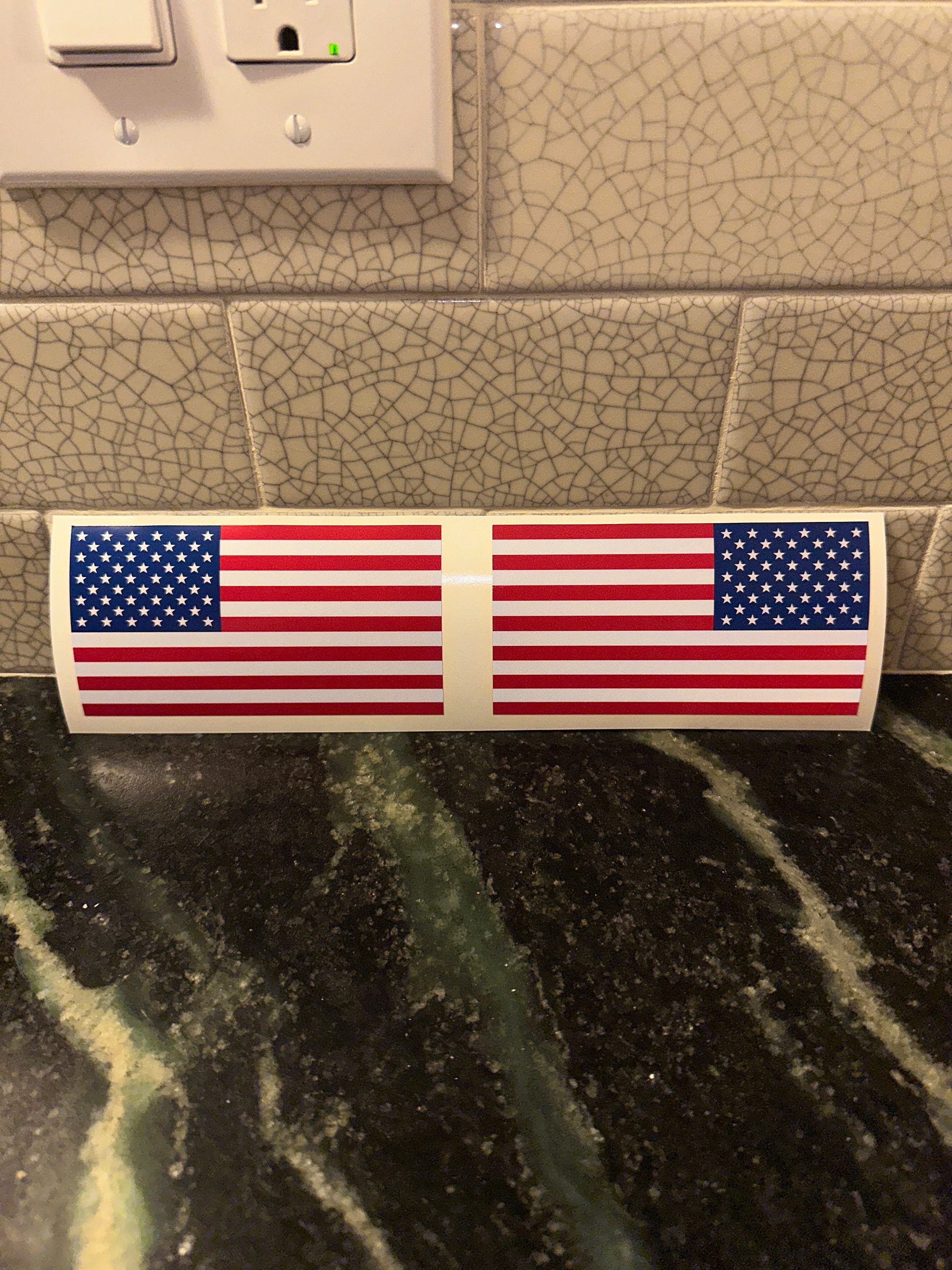 Reflective American Flag Stickers Set of 2 Reverse Flags Reflective Car ...
