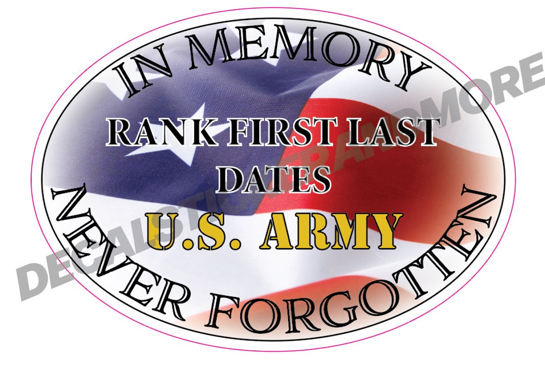 Military Tribute, Military Memorial, Customizable Sticker, Army ...