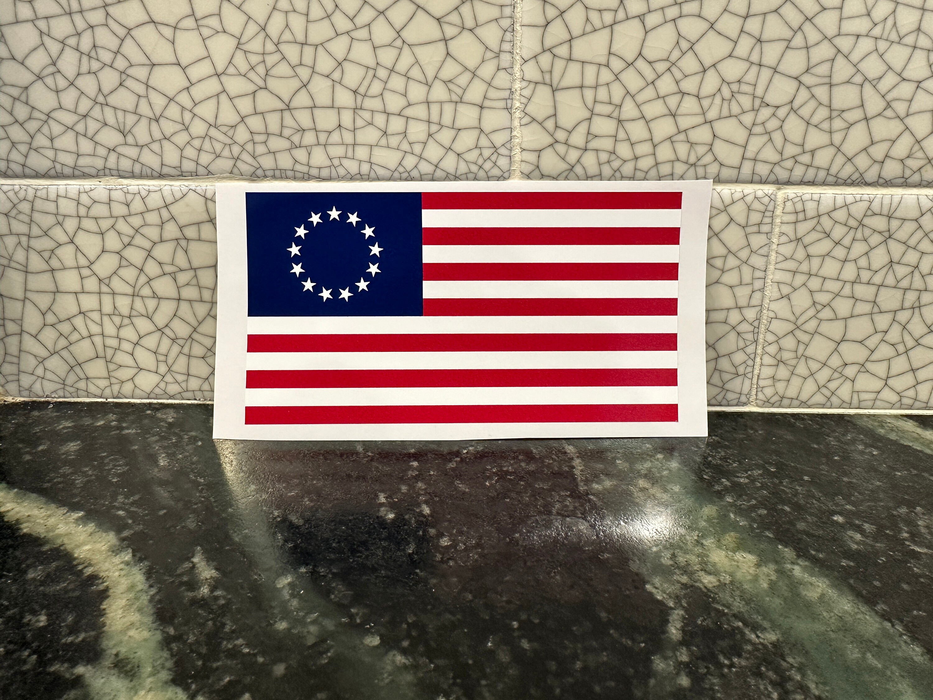 American Flag, Colonial American Flag, 13 Stars, Sticker, Car Window ...