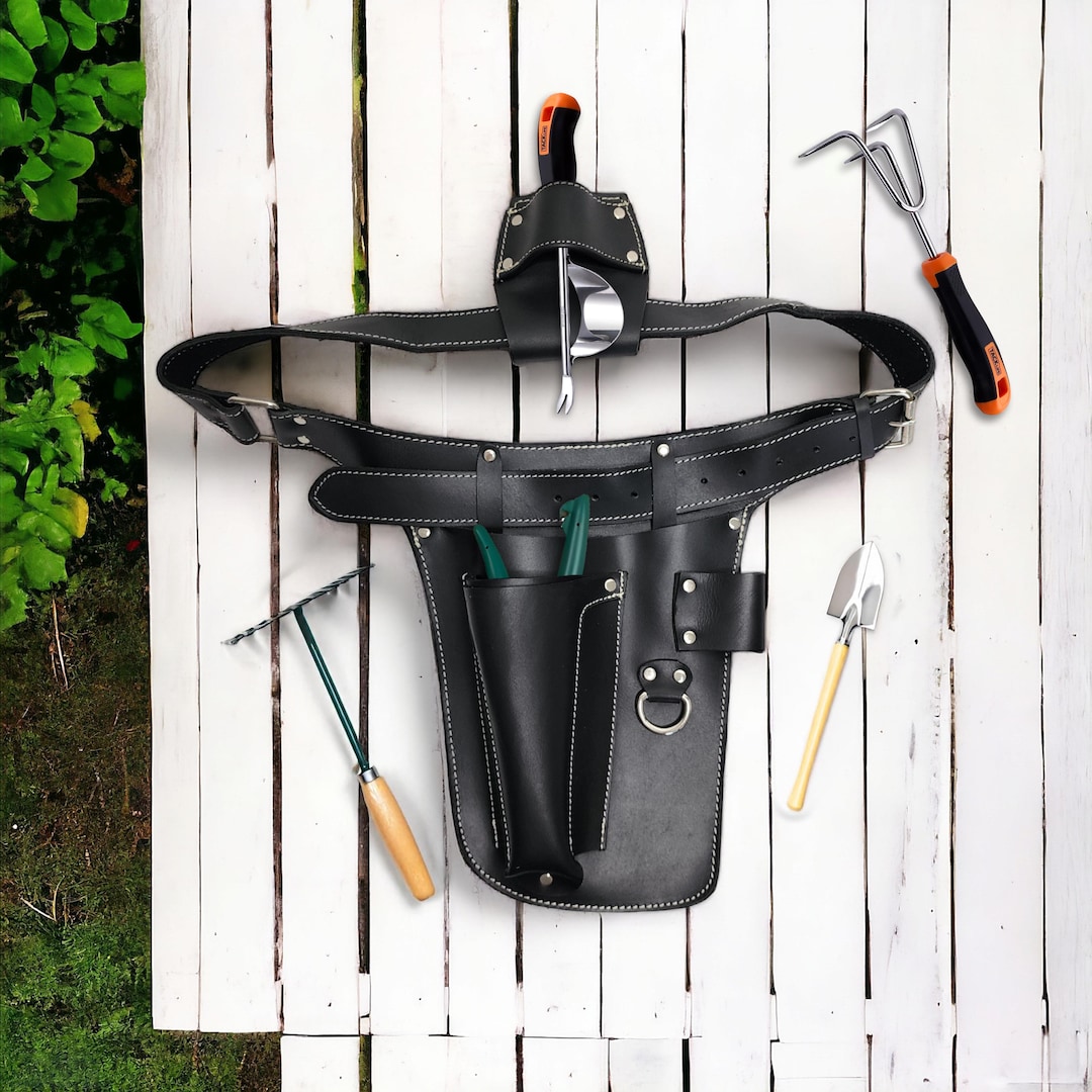 Black Buff Leather Tool Belt: Gardener, Electrician, Carpenter - Etsy