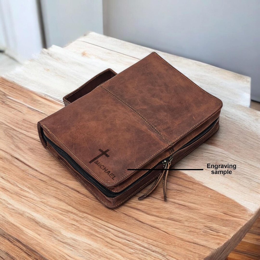 Custom Leather Bible Cover, Engraved Bible Cover, Personalized Bible ...