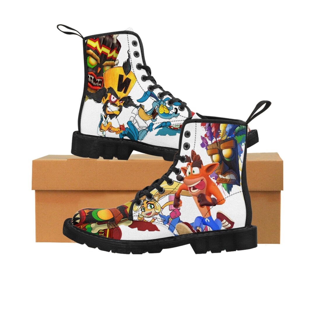 Crash Bandicoot Design Boots, Canvas Boots, Crash Bandicoot Design ...