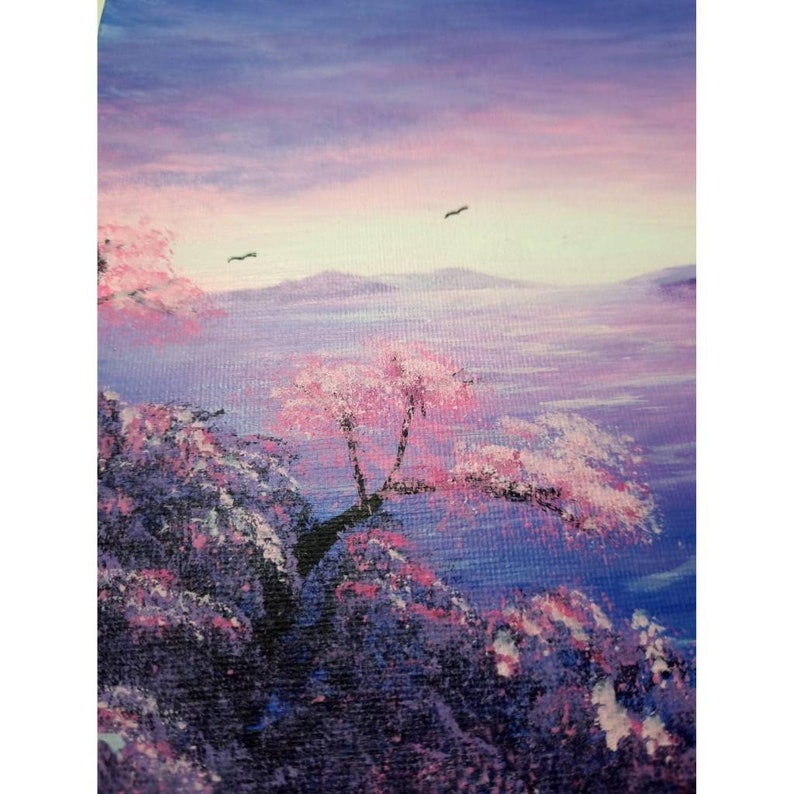 Original Painting Pretty in Pink Sunset Over the Sea - Etsy