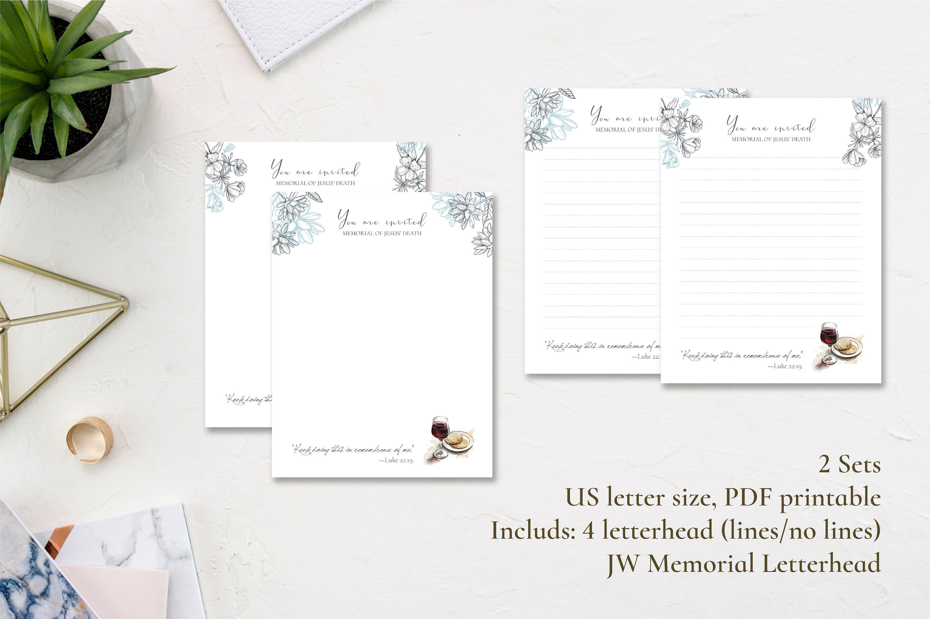 JW Letter Writing Paper JW Memorial Letterhead Memorial - Etsy Australia
