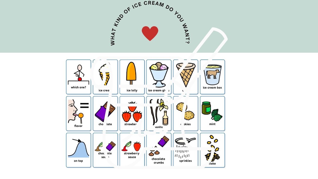 Ice Cream Choice Communication Board - Etsy Canada