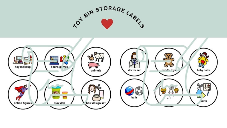 Toy Bin Labels Playroom Label Toy Storage Box Trofast Organization Kids ...