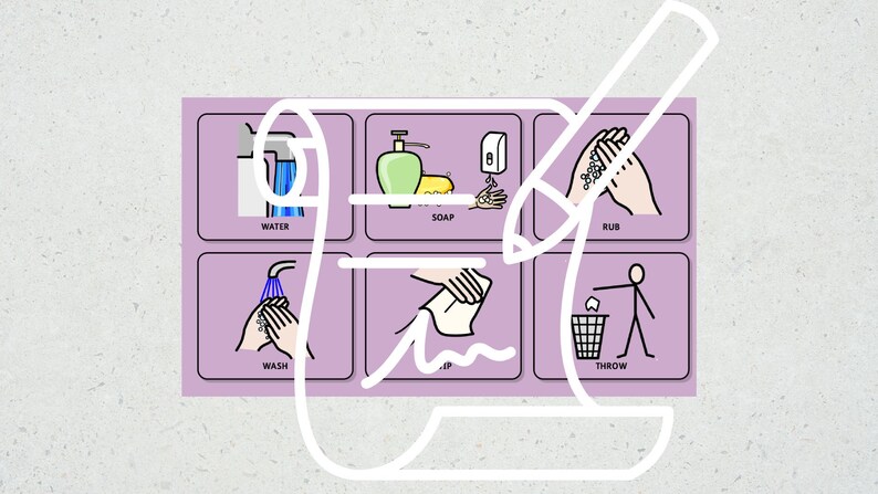 Toilet Training Bathroom Visual Sequence Routine for Autism AAC Hand ...