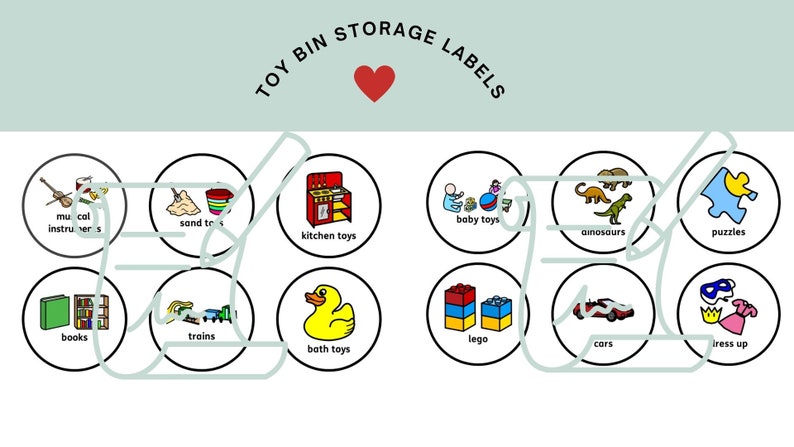 Toy Bin Labels Playroom Label Toy Storage Box Trofast Organization Kids ...