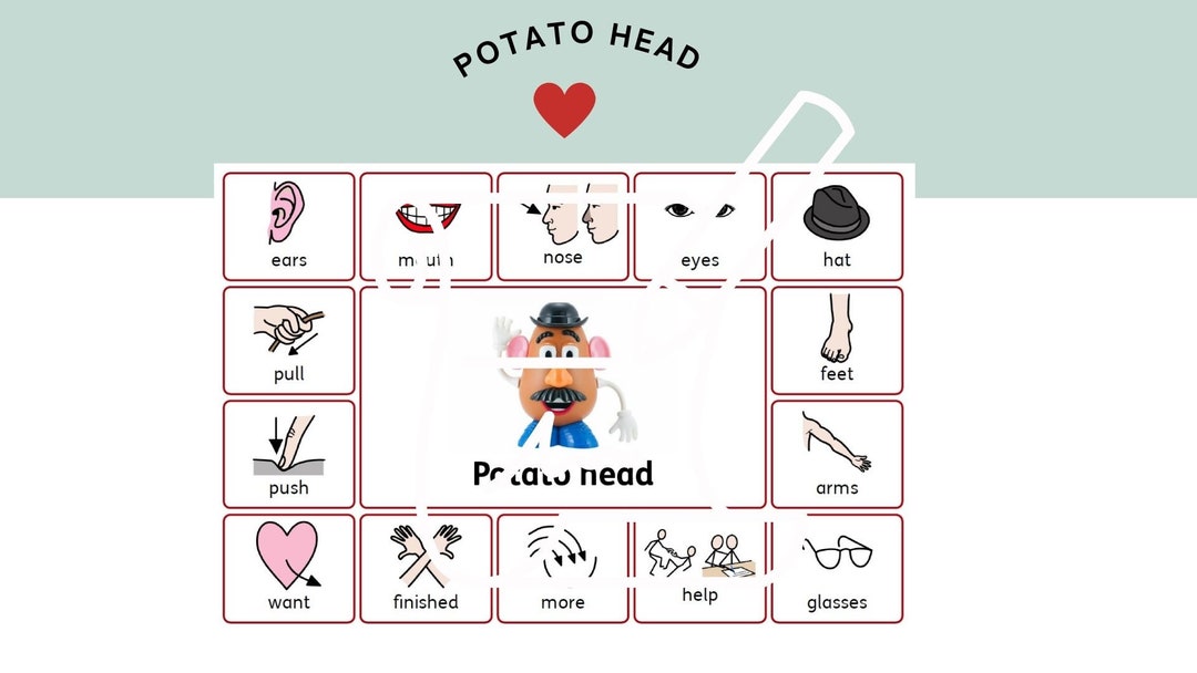 Mr Potato Head Board AAC Communication Visual Support Autism Speech ...