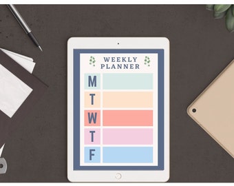 Printable Weekly Planner Pink and Purple Minimilist - Etsy