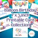 Birthday Balloons Birthday Printable Card Birthday Download Birthday ...