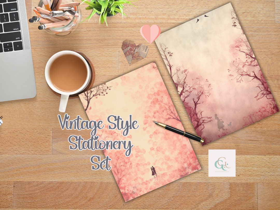 Vintage Style Stationery Set Printable Scrapbook Valentine Gift for Her ...