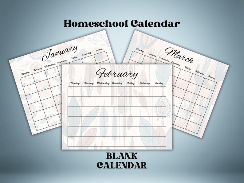 Boho Calendar 2026 Calendar Printable 12 Month Calendar Nature Calendar ...