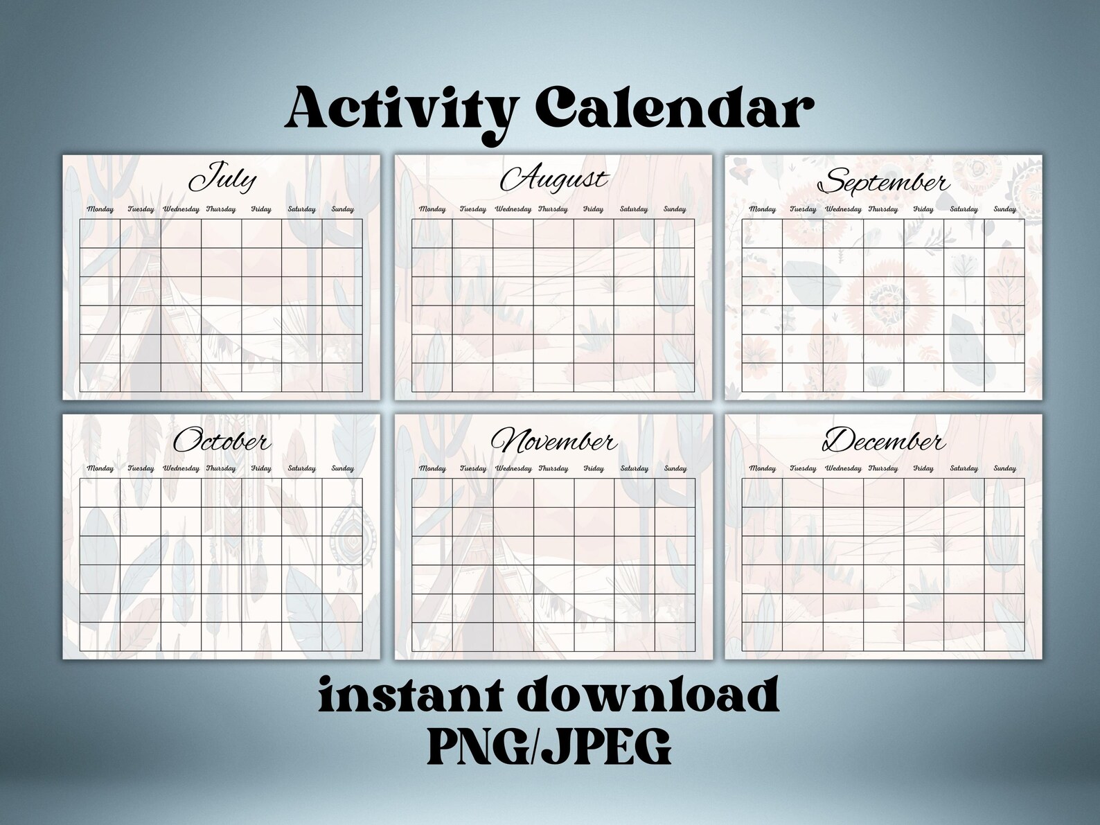 Boho Calendar 2026 Calendar Printable 12 Month Calendar Nature Calendar ...