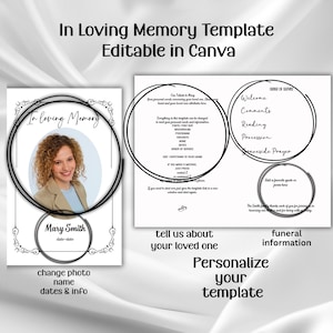 Funeral Program Template in Loving Memory Template Memorial Template ...