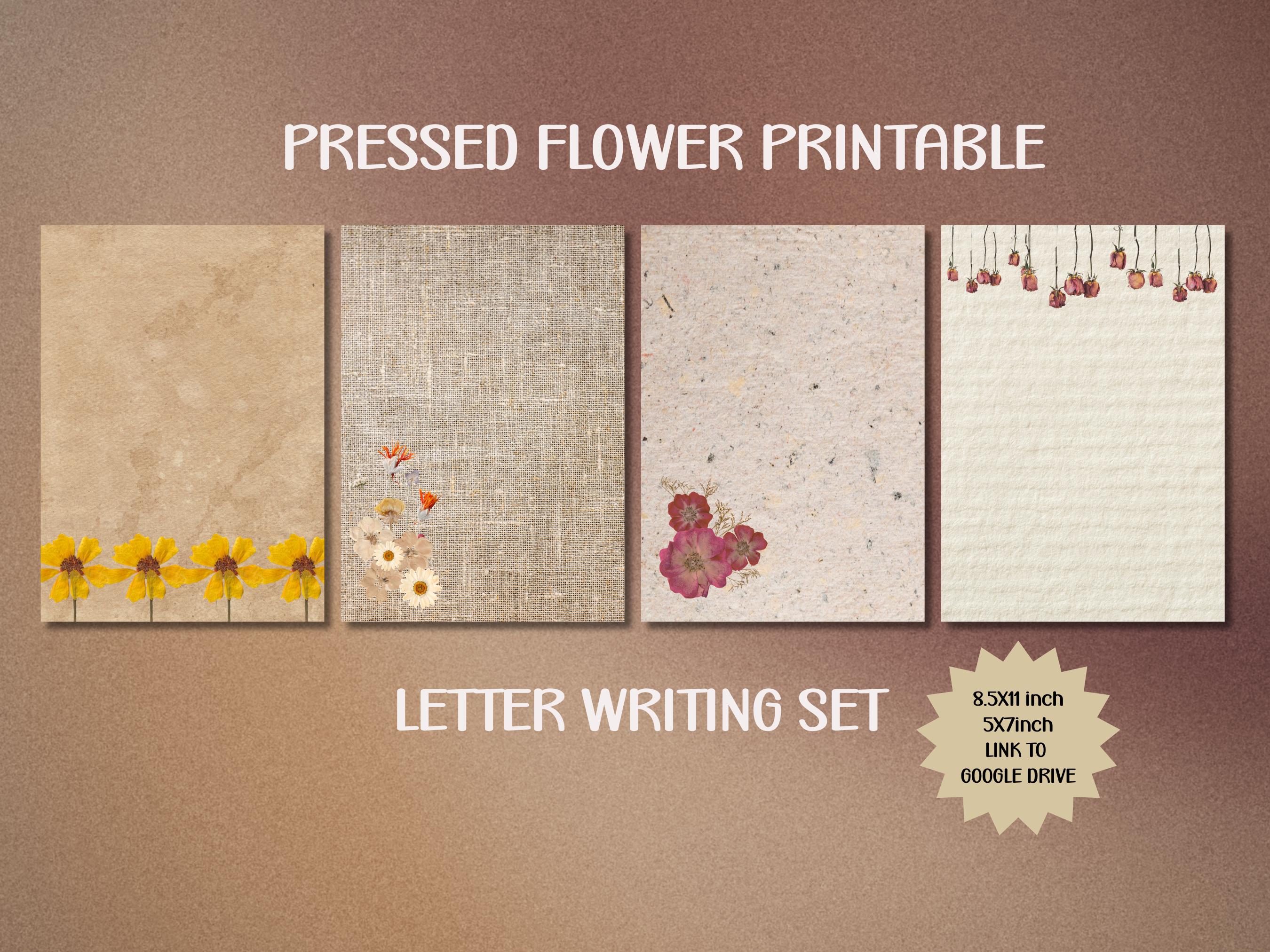 Dried Flower Printable Stationery Download Printable Dry Rose Printable ...