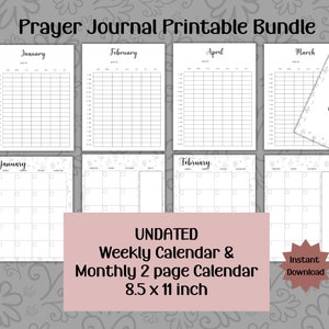 Prayer Journal Bundle Printable Gratitude Printable Prayer List Digital ...