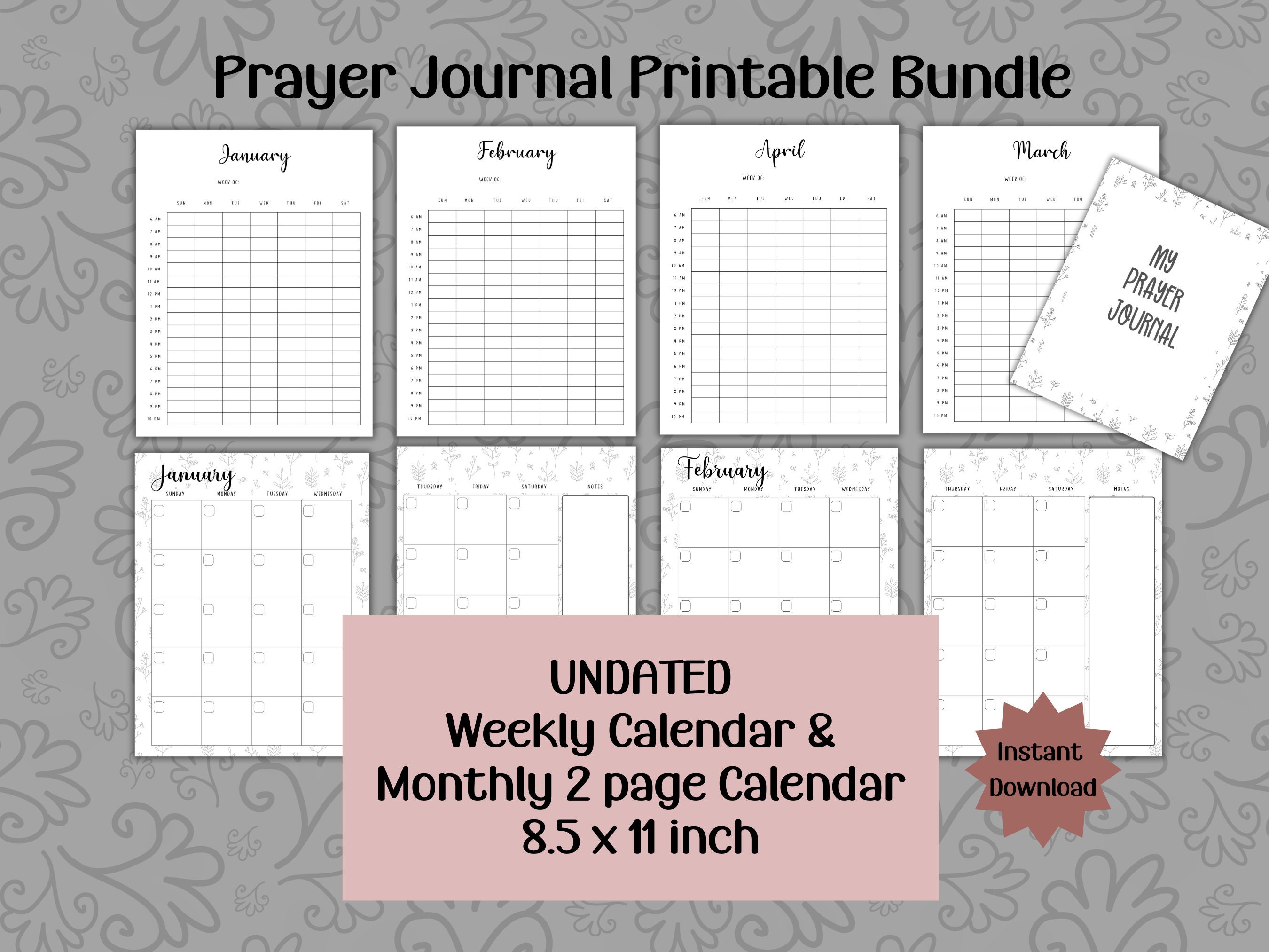 Prayer Journal Bundle Printable Gratitude Printable Prayer List Digital ...