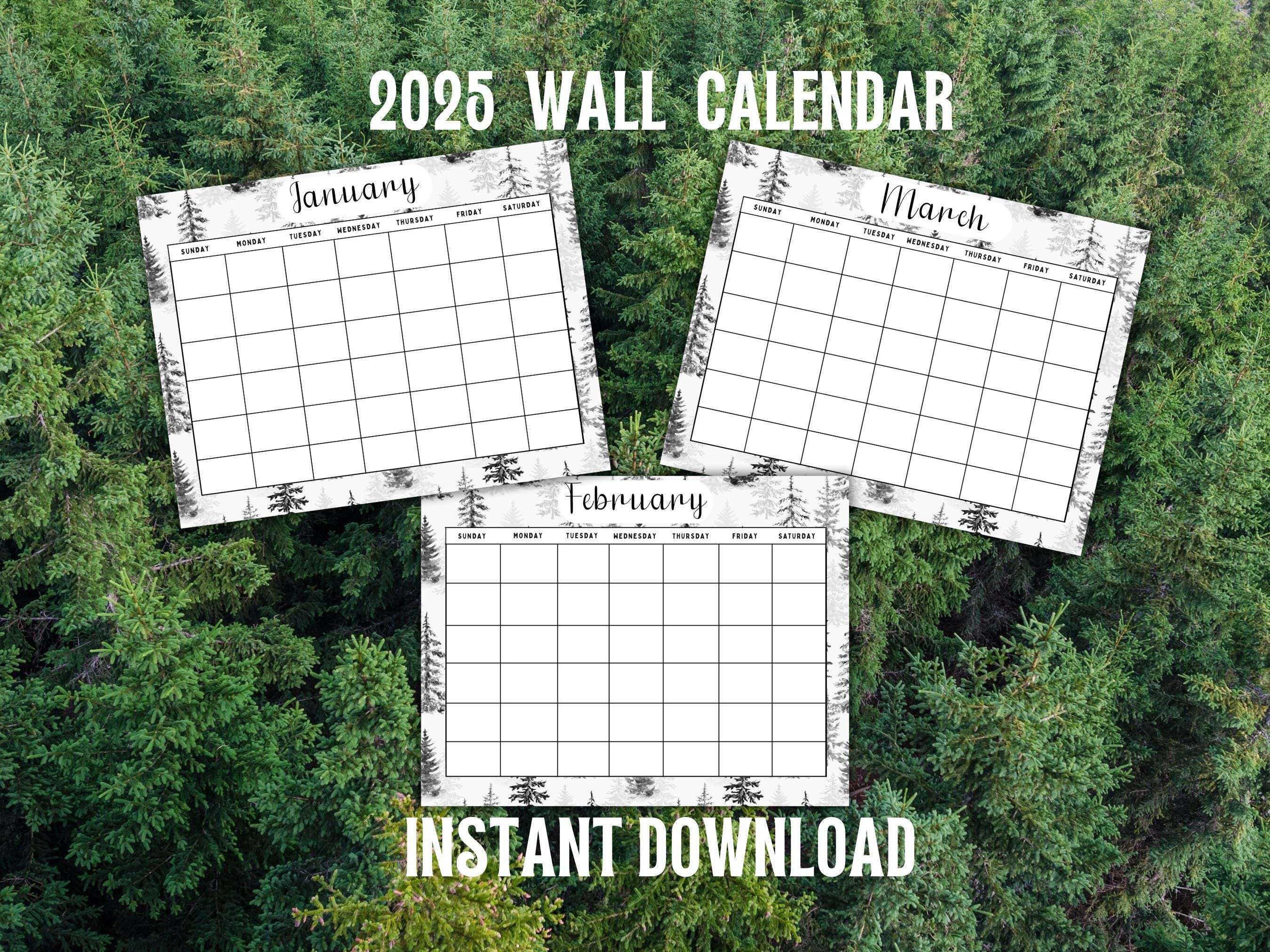 Calendar Printable Woodland Printable Calendar Blank Printable Wall ...