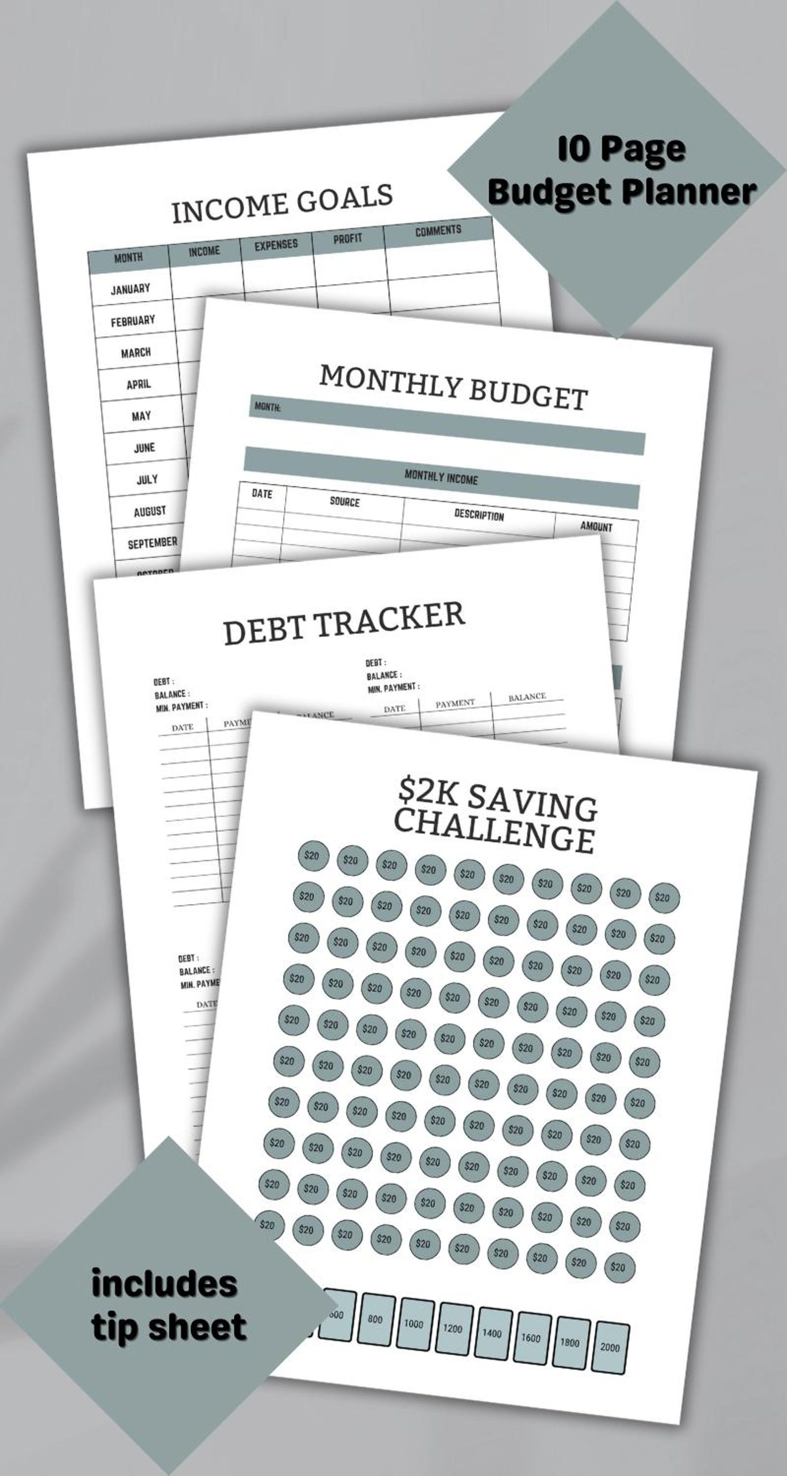 Savings Budget Planner Budget Tracker Printable Savings Tracker ...
