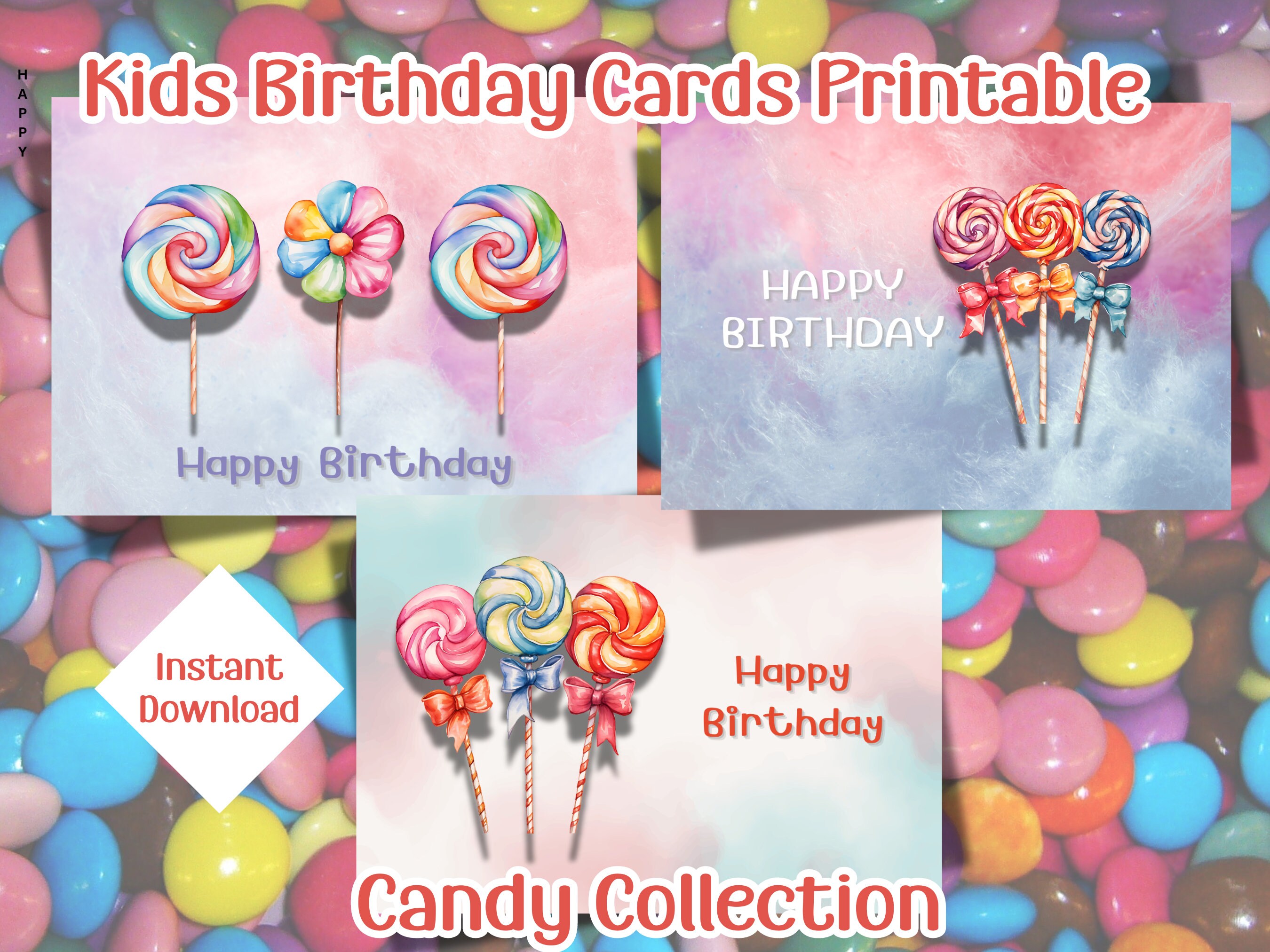 Kids Birthday Cards Printable Birthday Download Candy Printable ...