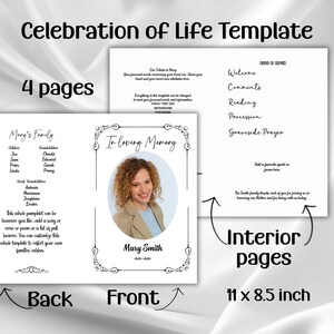 Funeral Program Template in Loving Memory Template Memorial Template ...