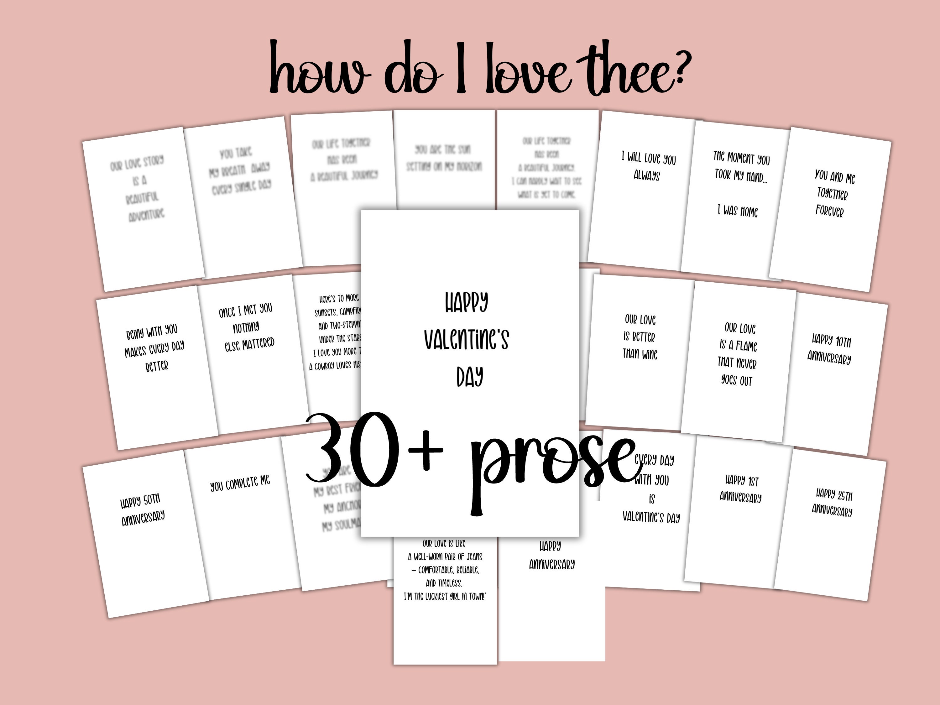 Valentine Card Printable Bundle Anniversary Card Printable Greeting ...