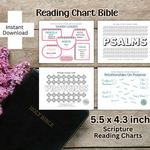 Christian Printable Gift for Her Daily Reading Chart Bible Schedule ...