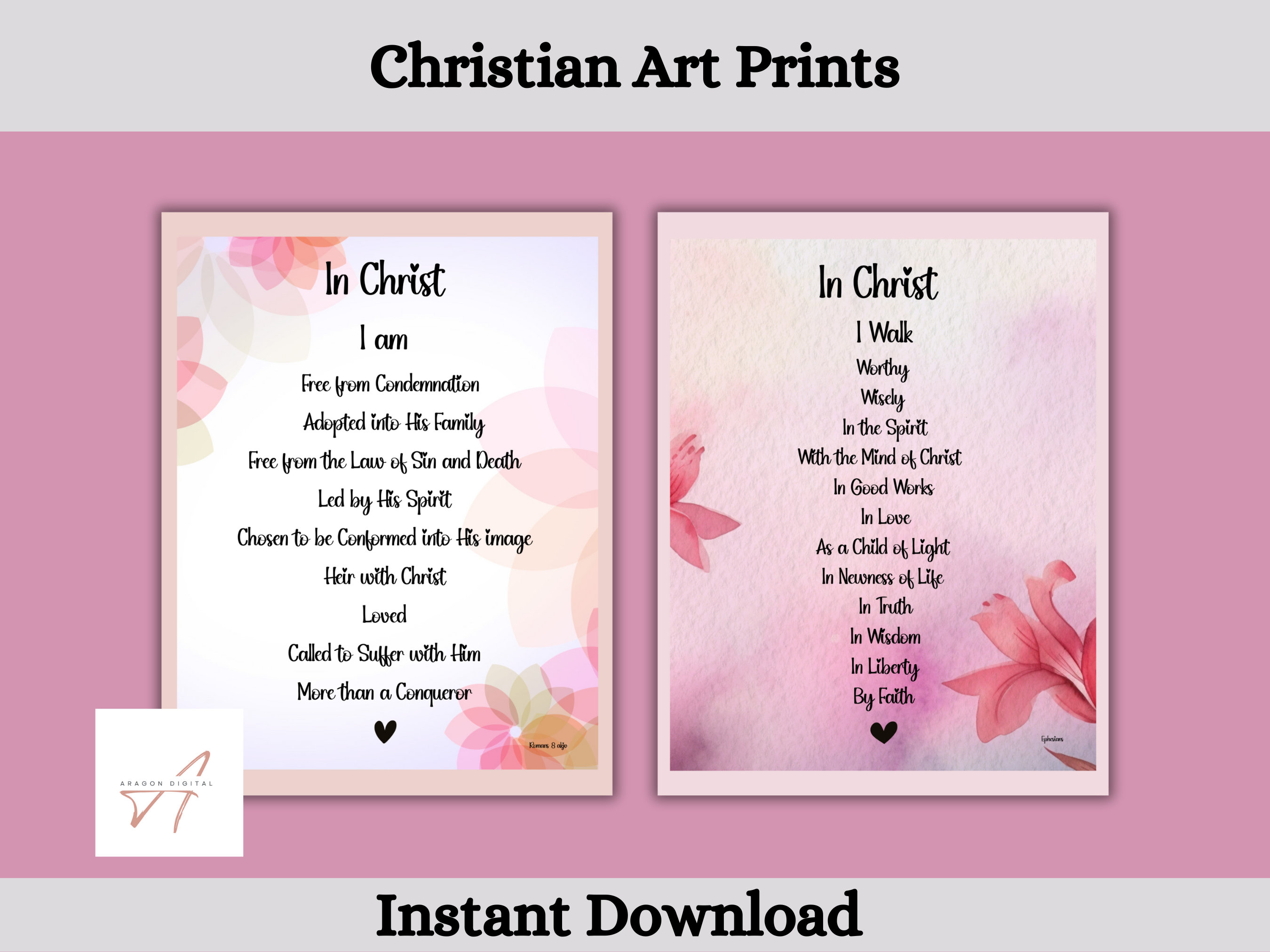 Christian Gift Art Print Home Decor Scripture Wall Art Print Christian ...