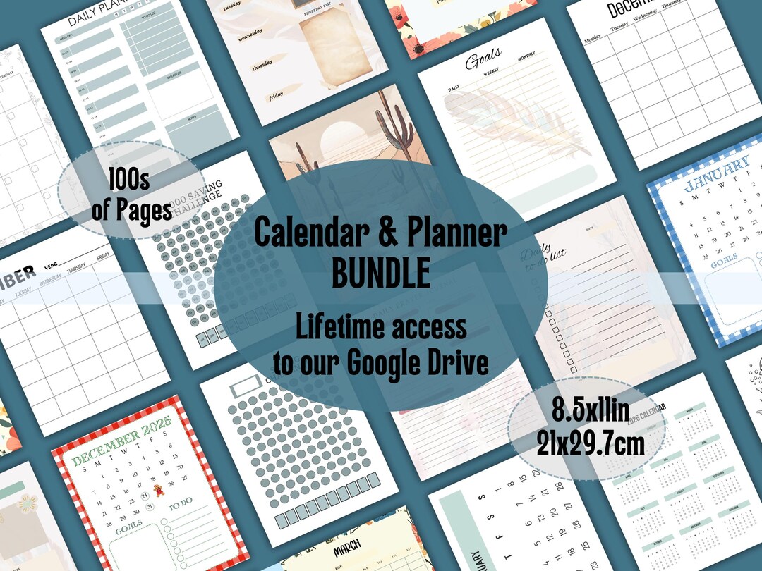 Planner Bundle Digital Bundle Monthly Calendars Monthly Schedule ...