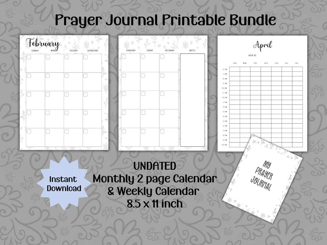 Prayer Journal Bundle Printable Gratitude Printable Prayer List Digital ...