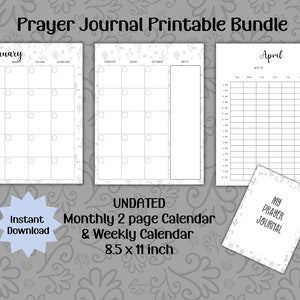 Prayer Journal Bundle Printable Gratitude Printable Prayer List Digital ...