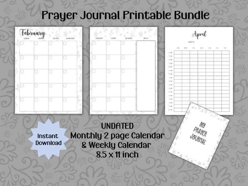 Prayer Journal Bundle Printable Gratitude Printable Prayer List Digital ...